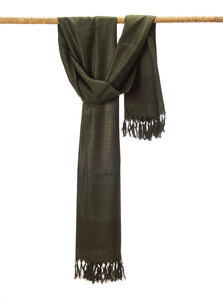 Green Mulberry Silk, Shawl – Kosala